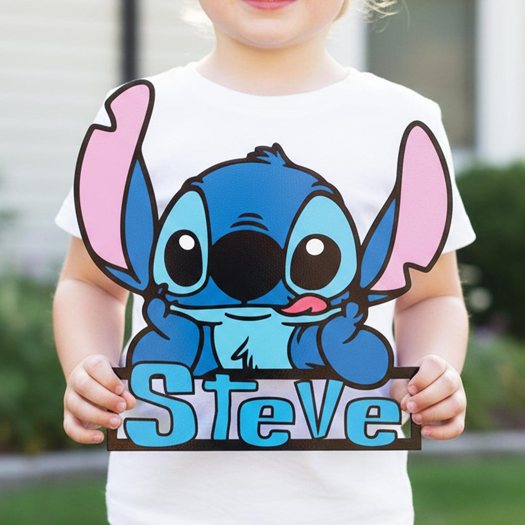 Stitch Ohana Disney Name Sign, Custom Metal Plaque, Lilo & Stitch Kids ...