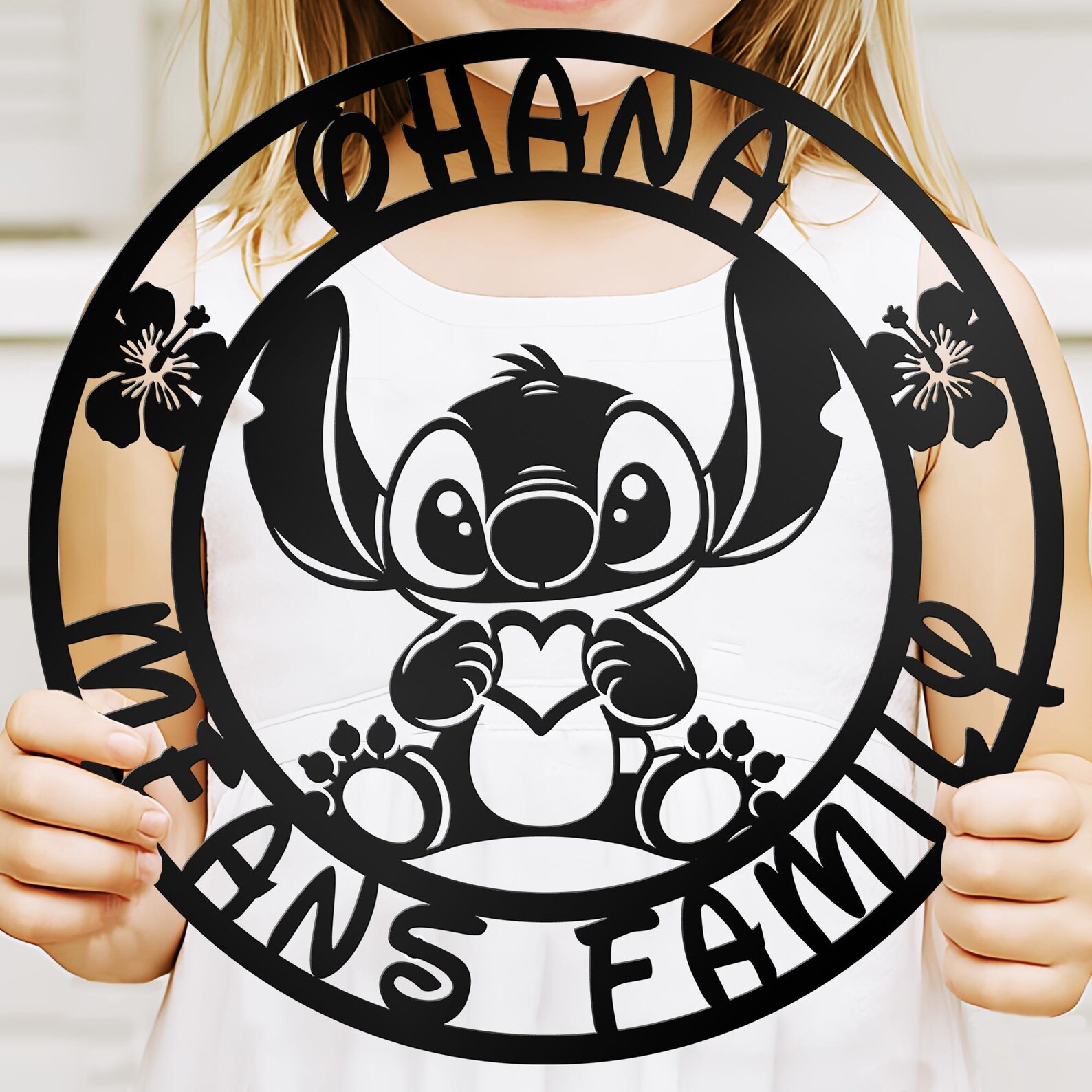 Ohana Means Family Metal Sign Cute Baby Room Wall Decor Hawaiian Theme ...