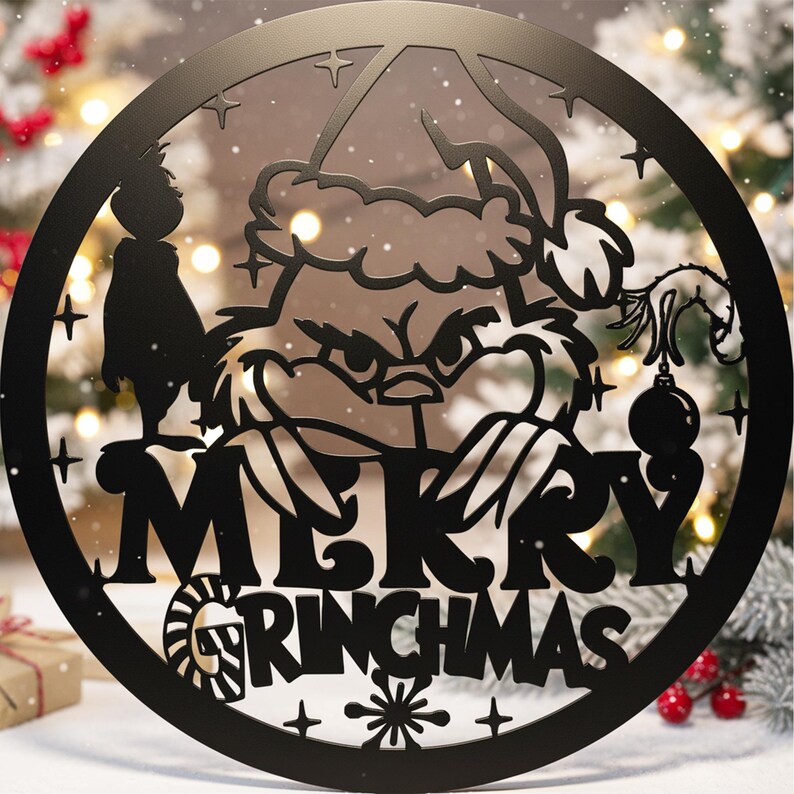 Personalized Merry Grinchmas Metal Wall Sign, Dr. Seuss Christmas Decor ...