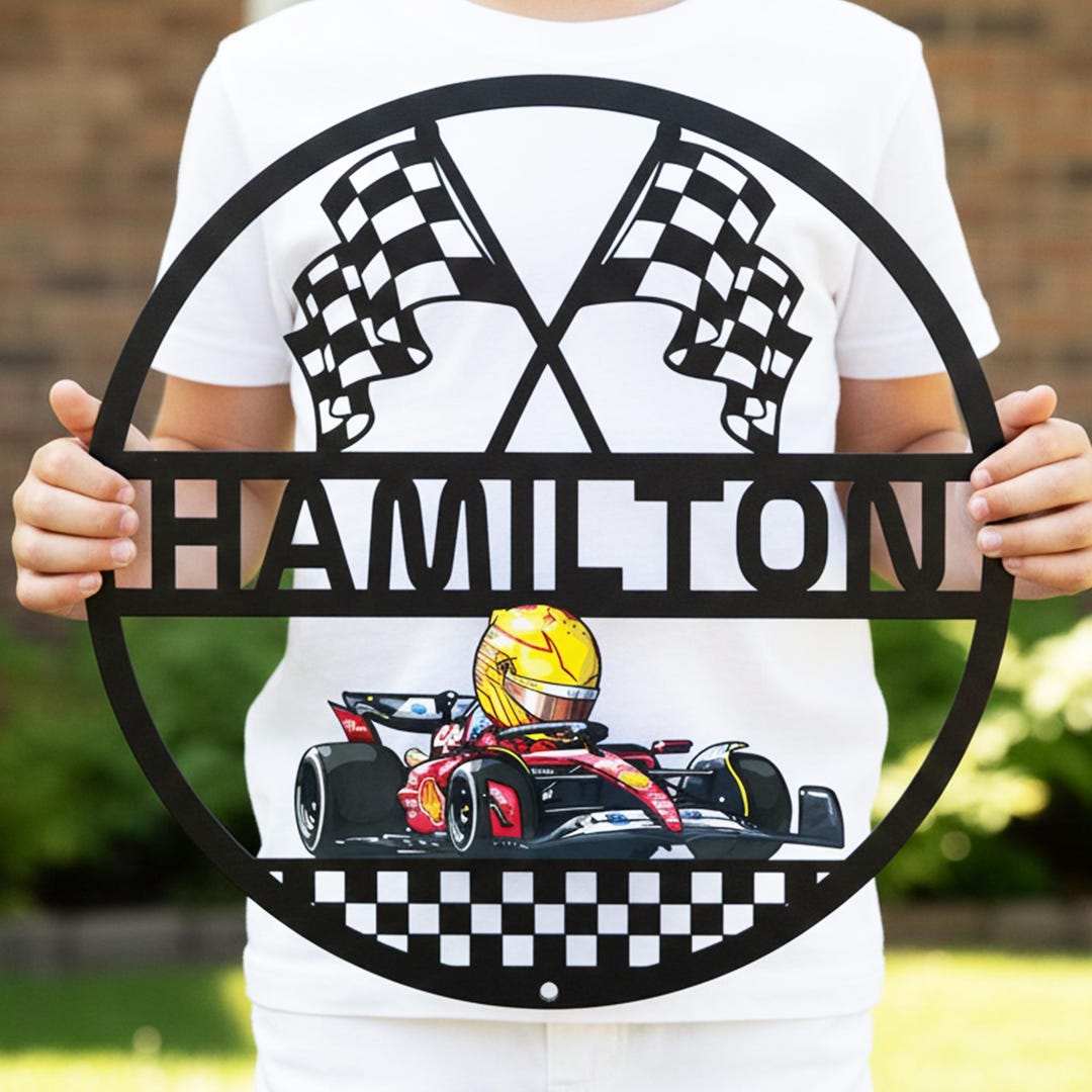 Formula 1 Kids Name Metal Sign, Personalized Race Car Driver Wall Art ...