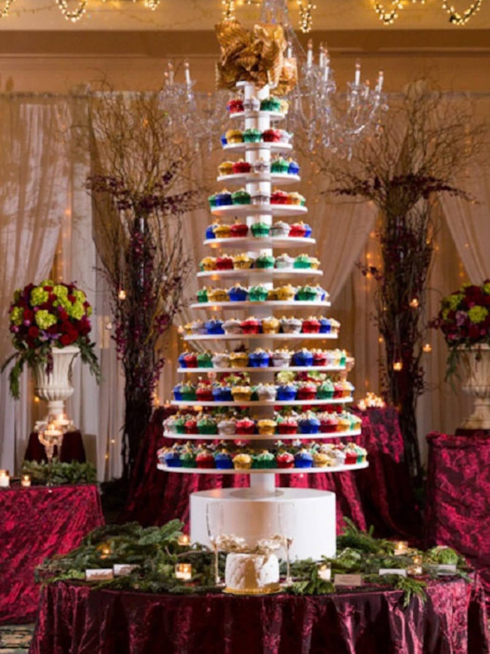 Giant Christmas Tree Style Cupcake Stand. Holds 500 Plus Cupcakes on 13 ...