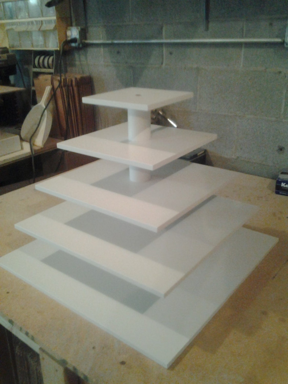 5 Tier Square Custom Made Cupcake Stand. 1/2 " Thick Tiers. Holds 200 ...
