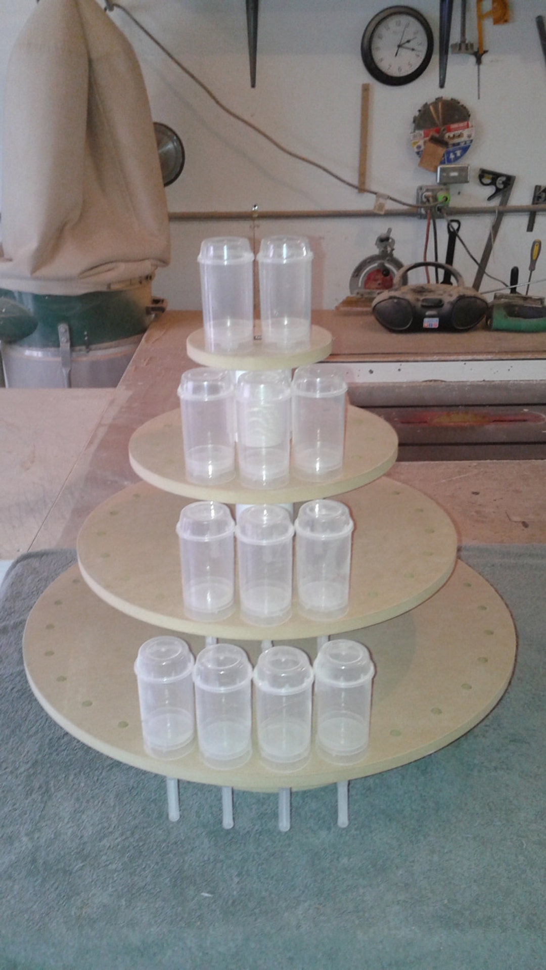 4 Tier Round Stand for Push Pops. Unfinished. Holds 68 Push Pops. - Etsy