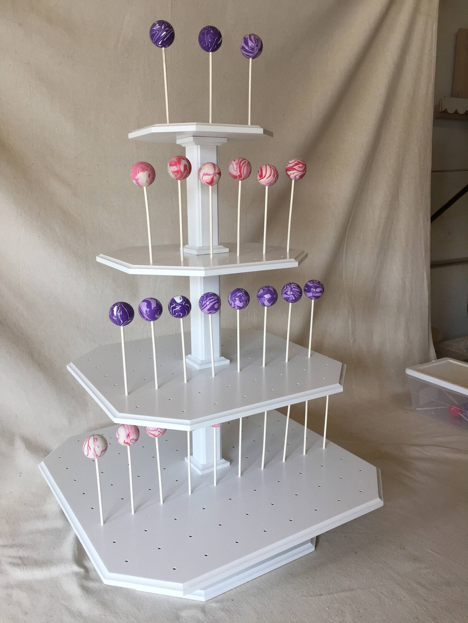Fancy 4 Tier Custom Made Cake Pop Stand. Holds 184 Cake Pops. | Etsy