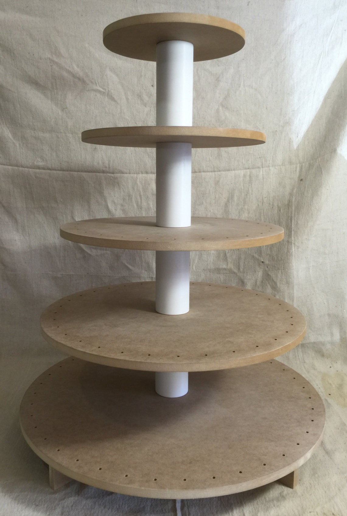 5 Tier Round Unfinished Cake Pop Stand With X Base. Holds up | Etsy