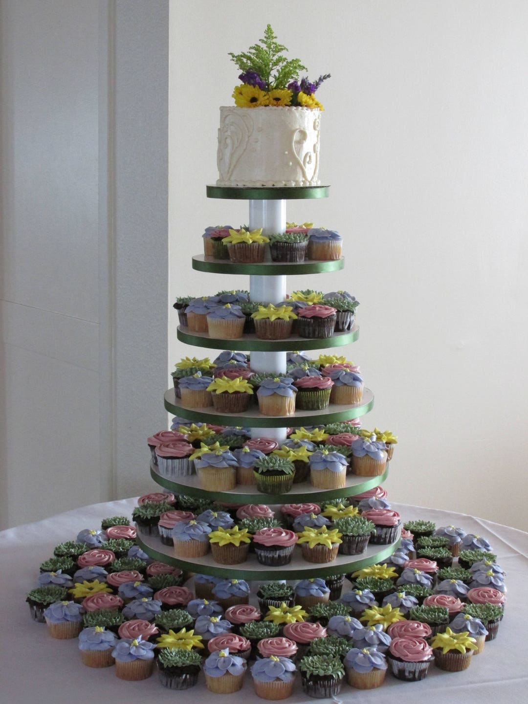 6 Tier Round Custom Made Cupcake Stand With 1/2 Inch Thick Tiers and ...