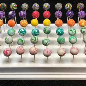 Custom Rectangular Cake Pop Stand. Features Stepped Row Depths. Holds ...