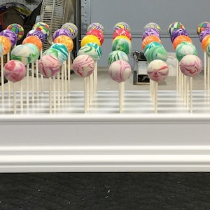 Custom Rectangular Cake Pop Stand. Features Stepped Row Depths. Holds ...