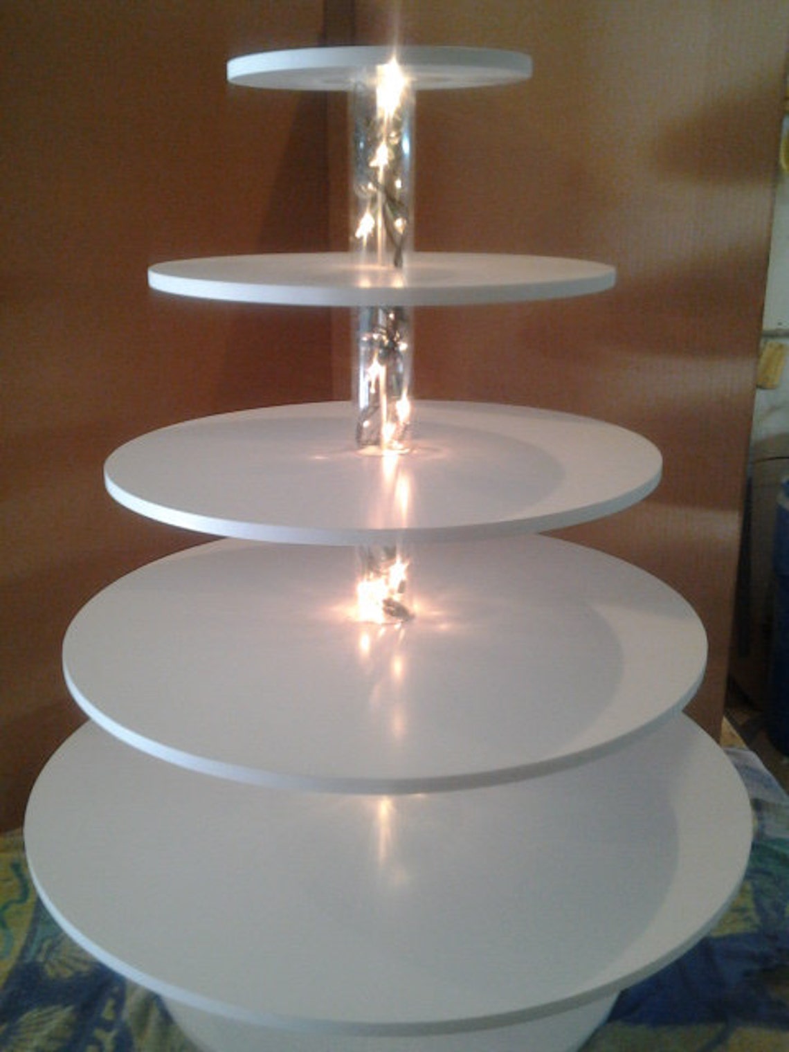 5 Tier Round Custom Made Cupcake Stand With Clear Spacers | Etsy