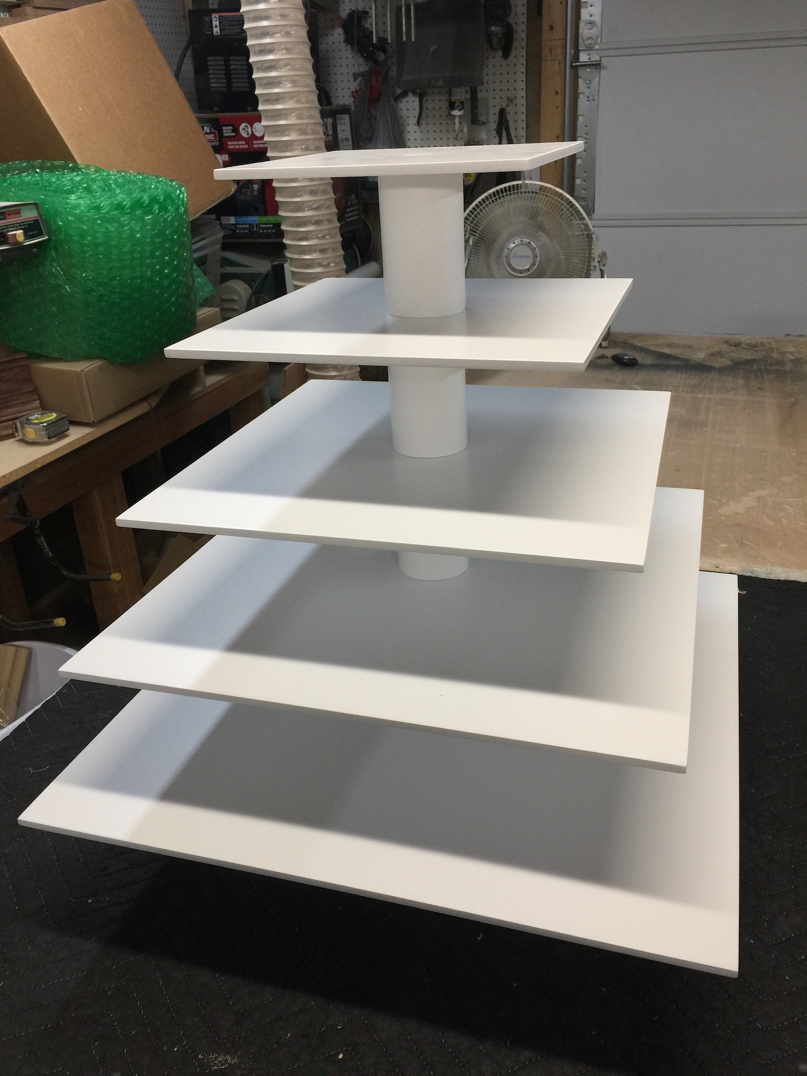 5 Tier Square and Slightly Bigger Custom Made Cupcake Stand. Holds up ...