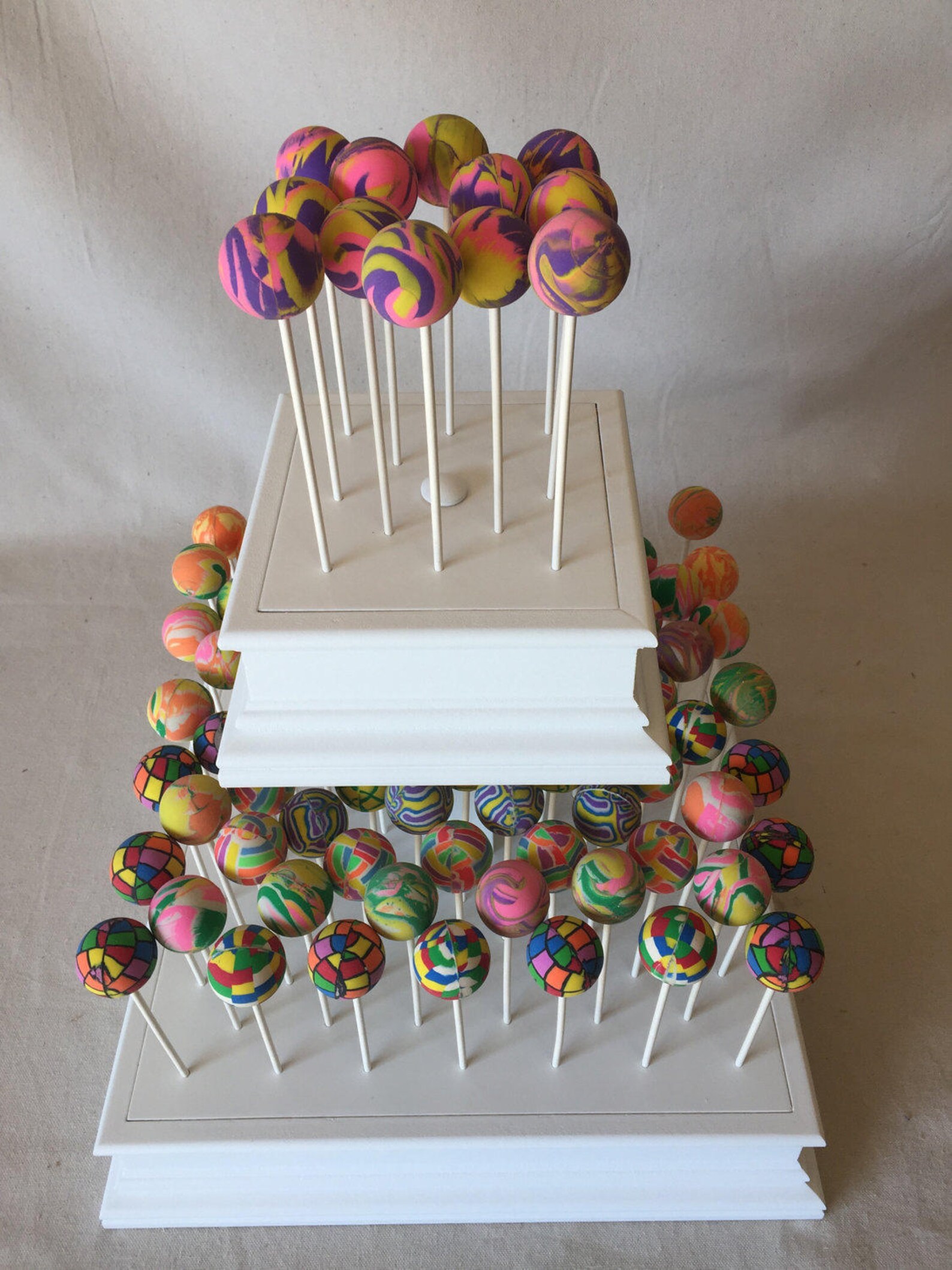 2 Tier Square Custom Cake Pop Stand. Holds 88 Cake Pops. - Etsy
