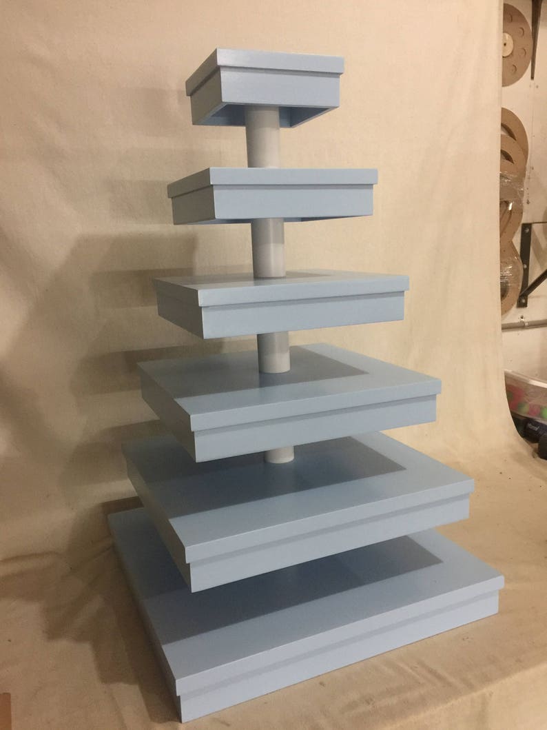 6 Tier Square Custom Made Cupcake Stand With Simulated Gift - Etsy