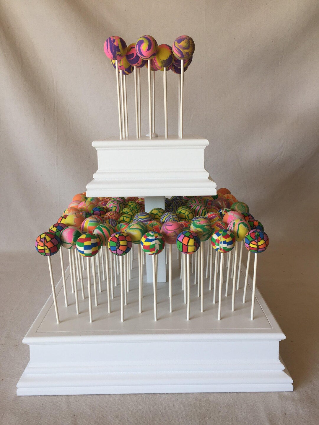 2 Tier Square Custom Cake Pop Stand. Holds 88 Cake Pops. - Etsy