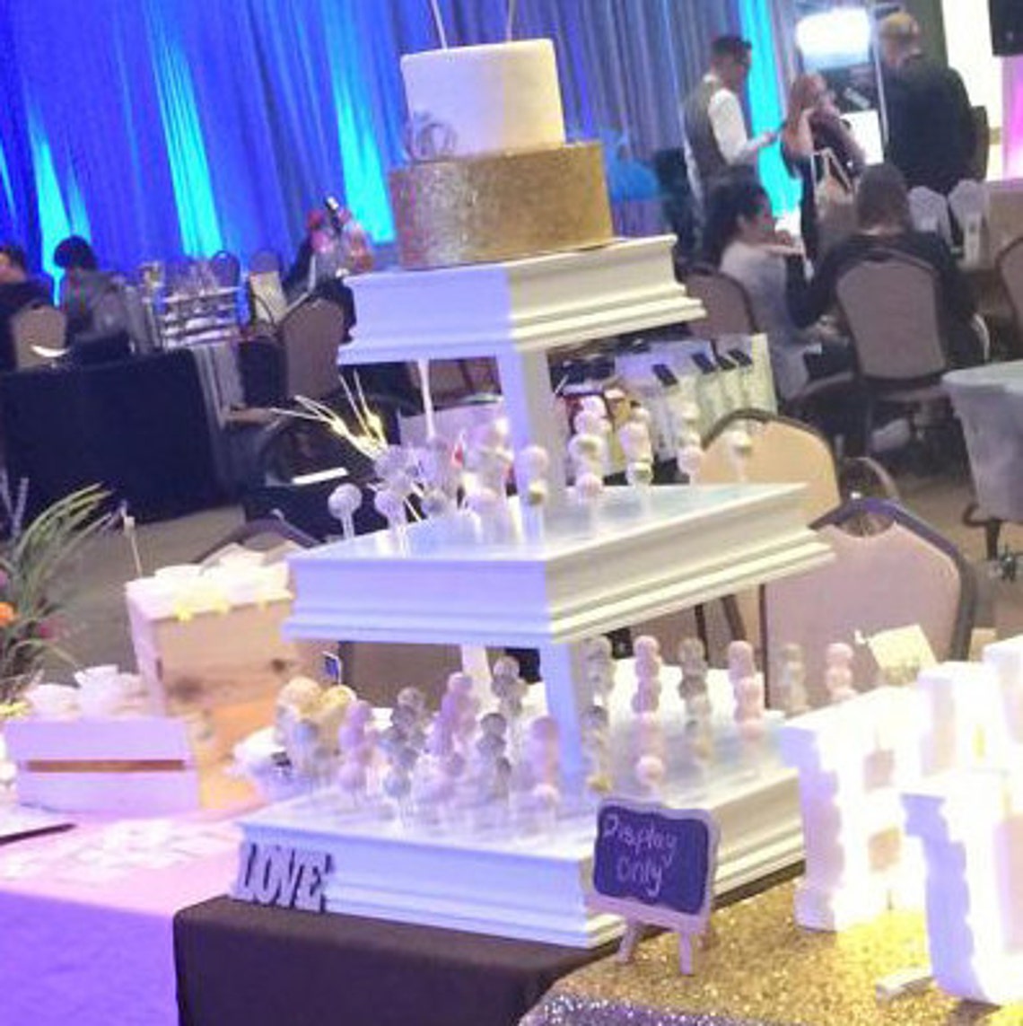 Large 3 Tier Custom Cake Pop Stand. Features Alternating Row Depths ...