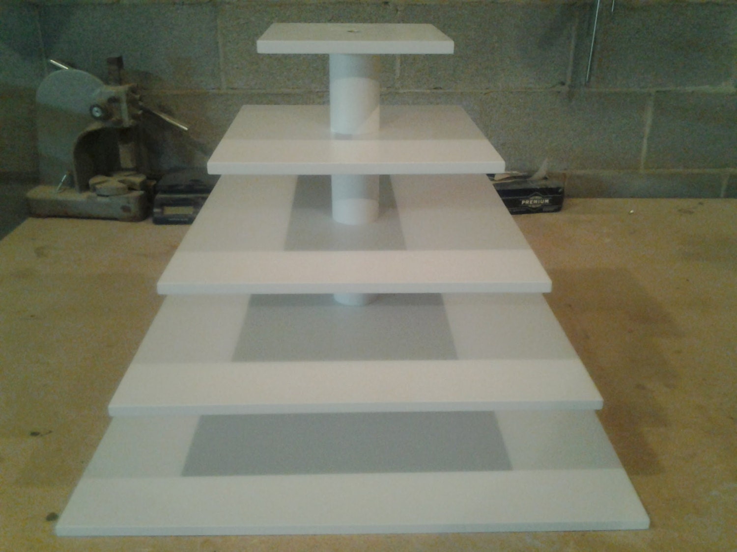 5 Tier Square Custom Made Cupcake Stand. 1/2 " Thick Tiers. Holds 200 ...
