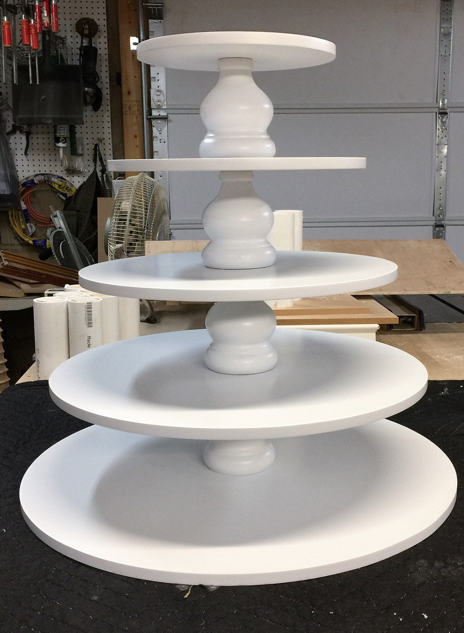 5 Tier Round Larger Capacity Custom Made Cupcake Stand With 1/2 Inch ...
