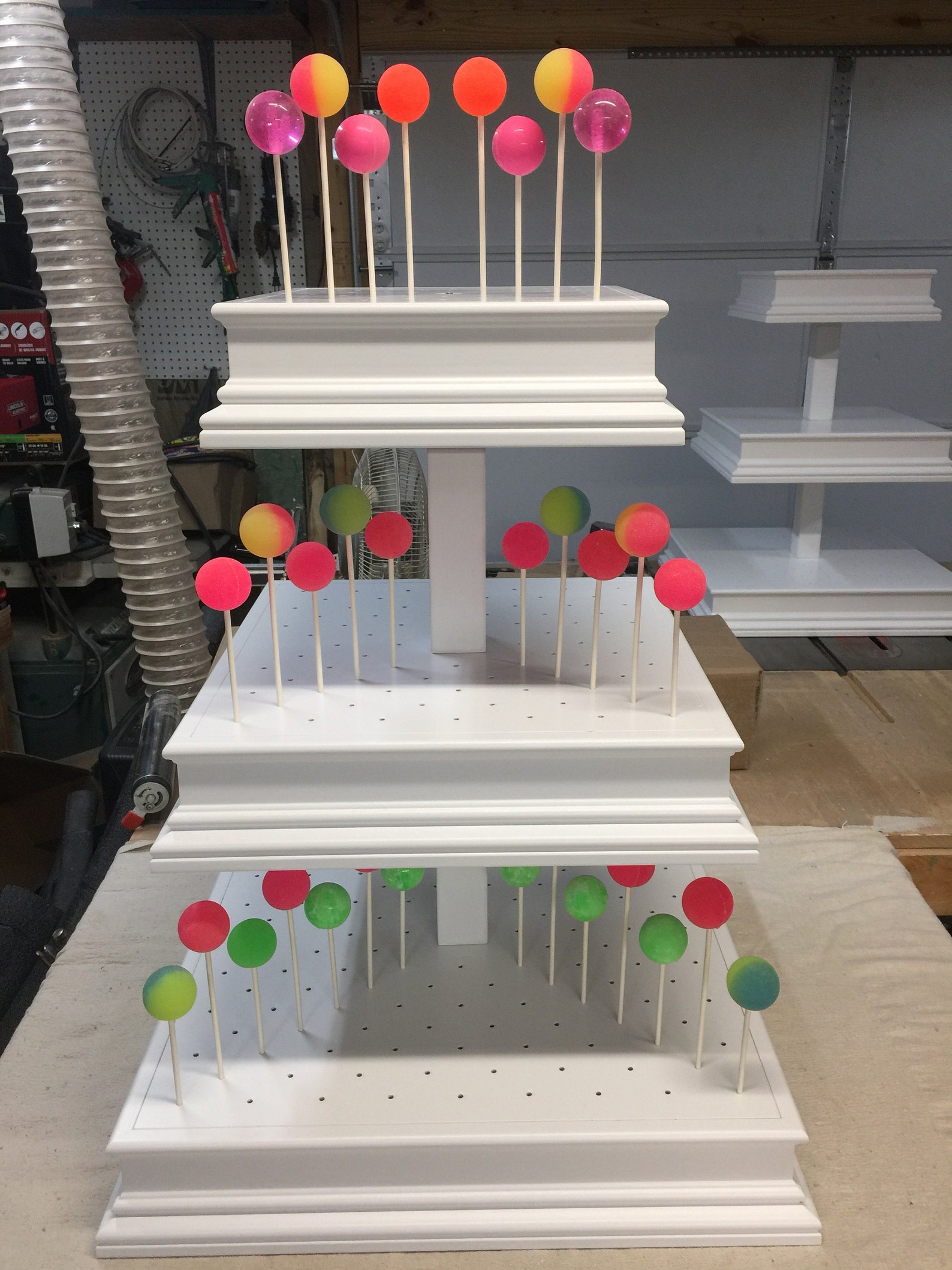 3 Tier Custom Made Square Cake Pop Stand With Matching Sides. - Etsy
