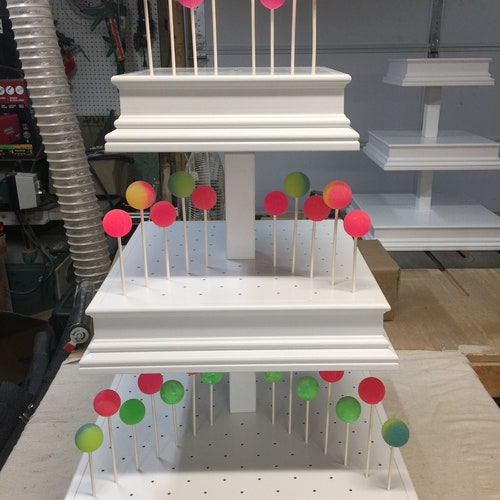3 Tier Round Custom Made Cake Pop Stand. Holds 109 Cake Pops. - Etsy