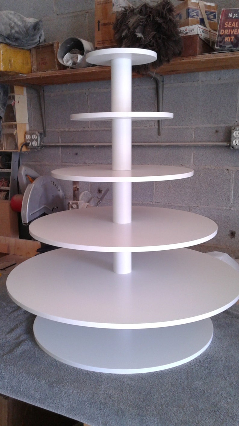 5 Tier Round Extra Large Custom Made Cupcake Stand With Base. Holds up ...