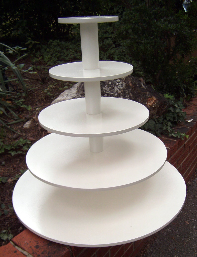 5 Tier Round Extra Large Custom Made Cupcake Stand With Pearl Finish ...