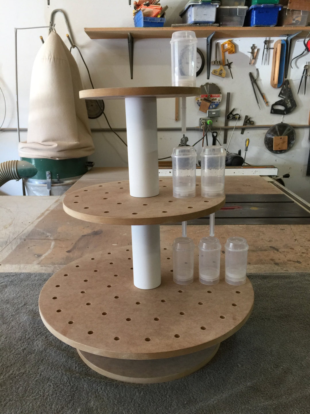 3 Tier Taller Round Stand for Push Pops. Unfinished. Holds 88 Push Pops ...