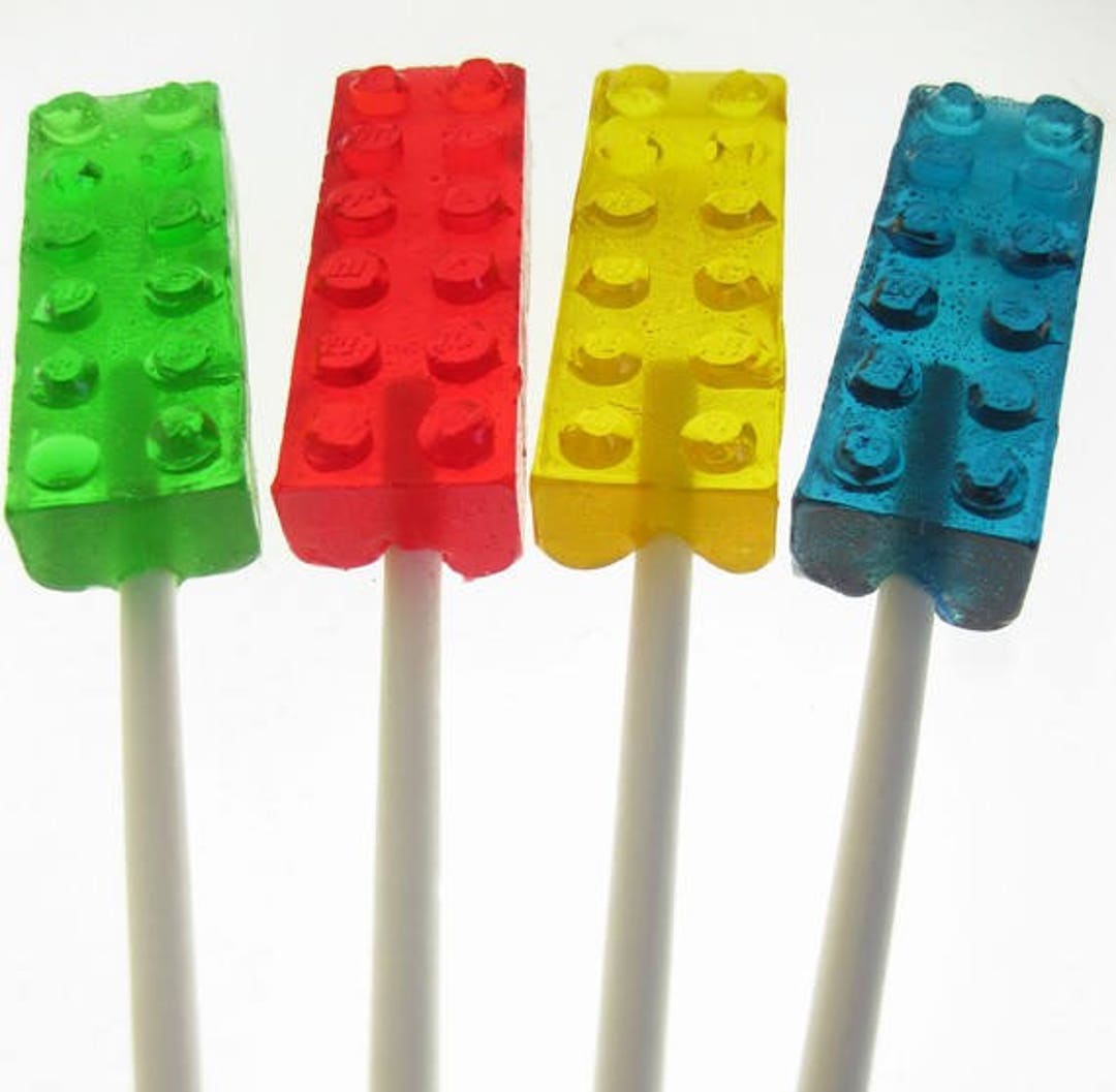 Building Brick Lollipops: Multicolor Party Favors - Set of 8 - Etsy