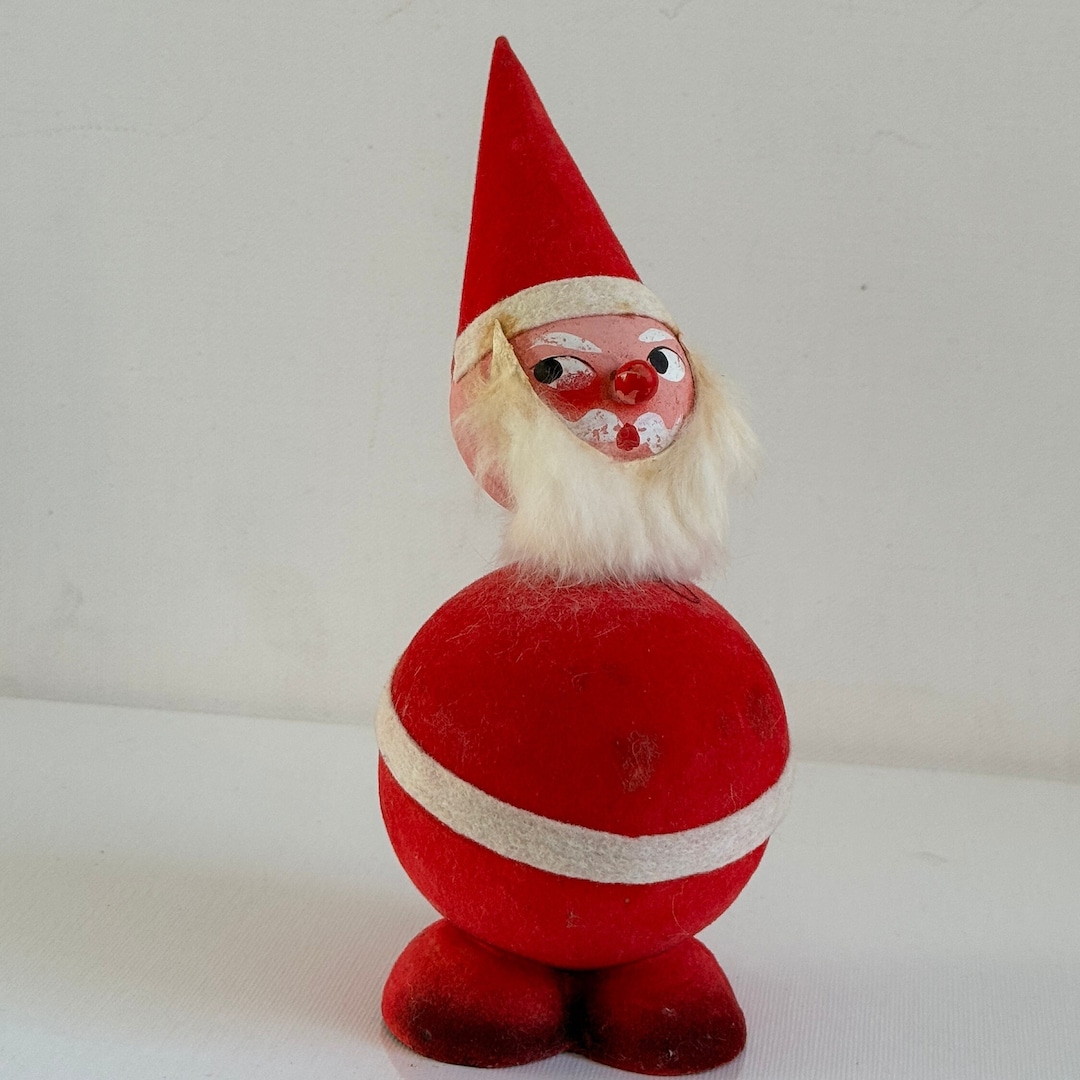 Vintage Santa Paper Mache Bobble Head Candy Holder Unmarked - Etsy