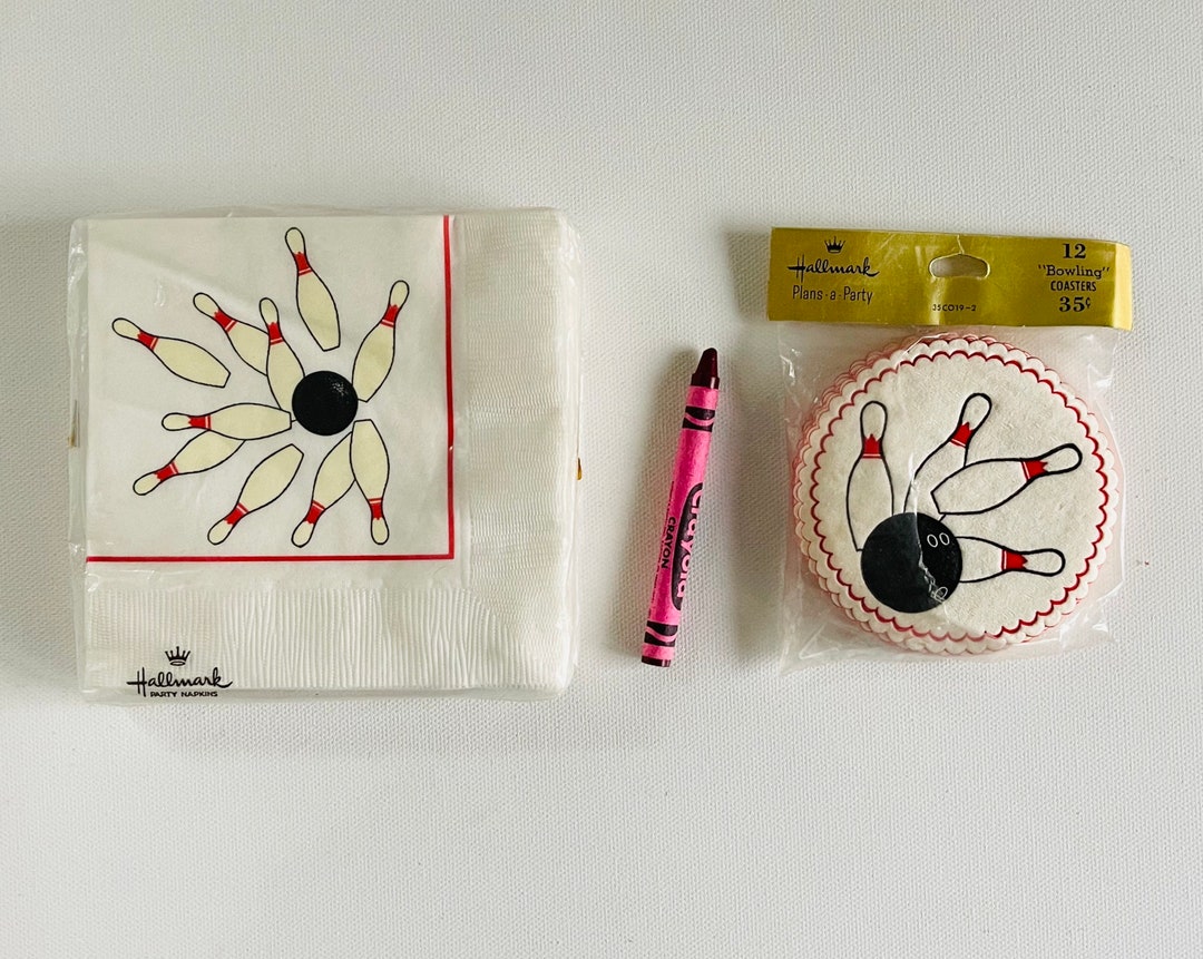 Vintage Hallmark Bowling Plans-a-party Paper Coasters & - Etsy