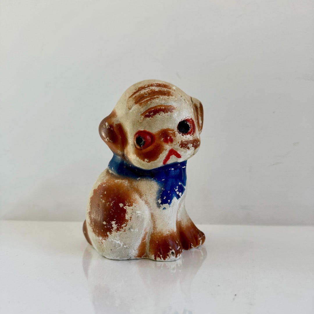 Vintage Chalkware Big Eyed Bulldog, Puppy, Fair Souvenir, 1930's - Etsy