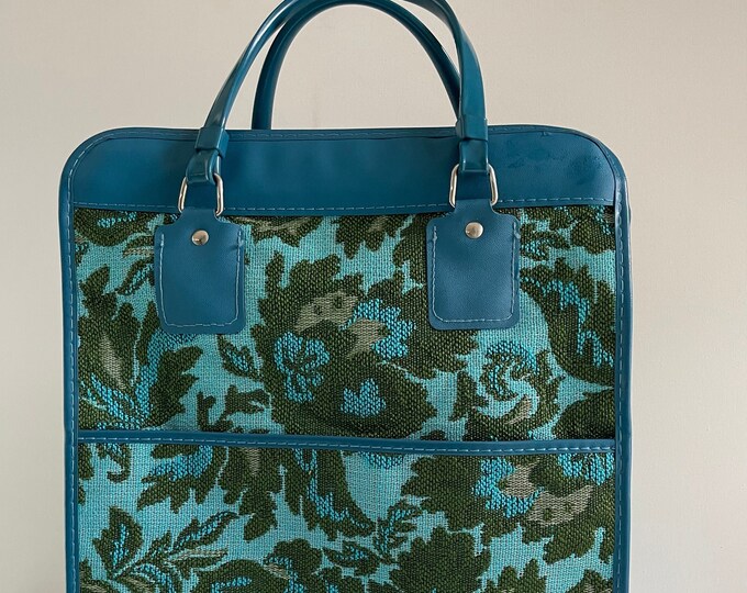 Vintage Avon Blue & Green Paisley Bag, Groovy Top Handled Bag, Retro ...