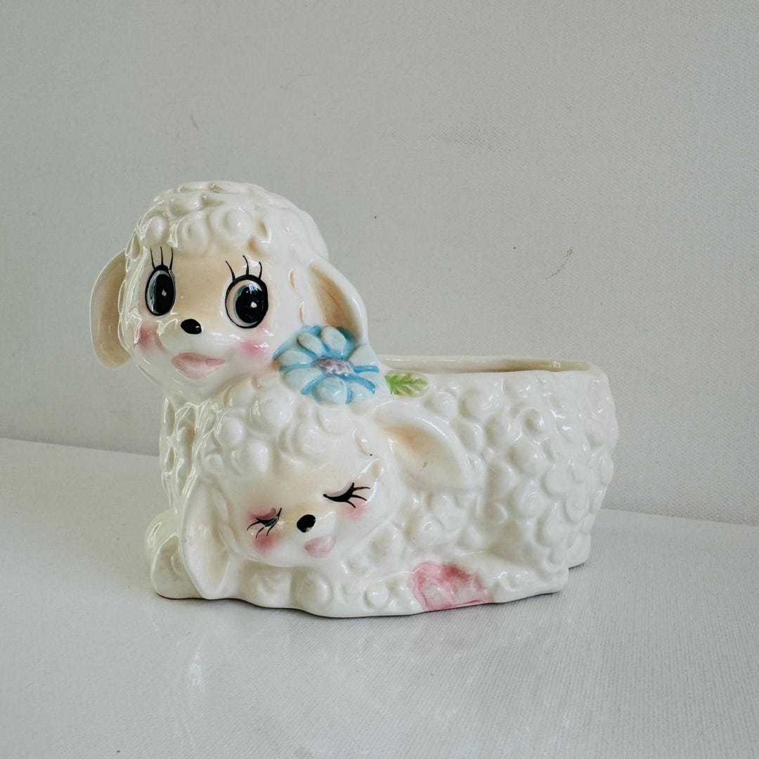 Vintage Ardco Lamb Planter, Anamorphic, Baby Sheep Kitschy Mid Century ...
