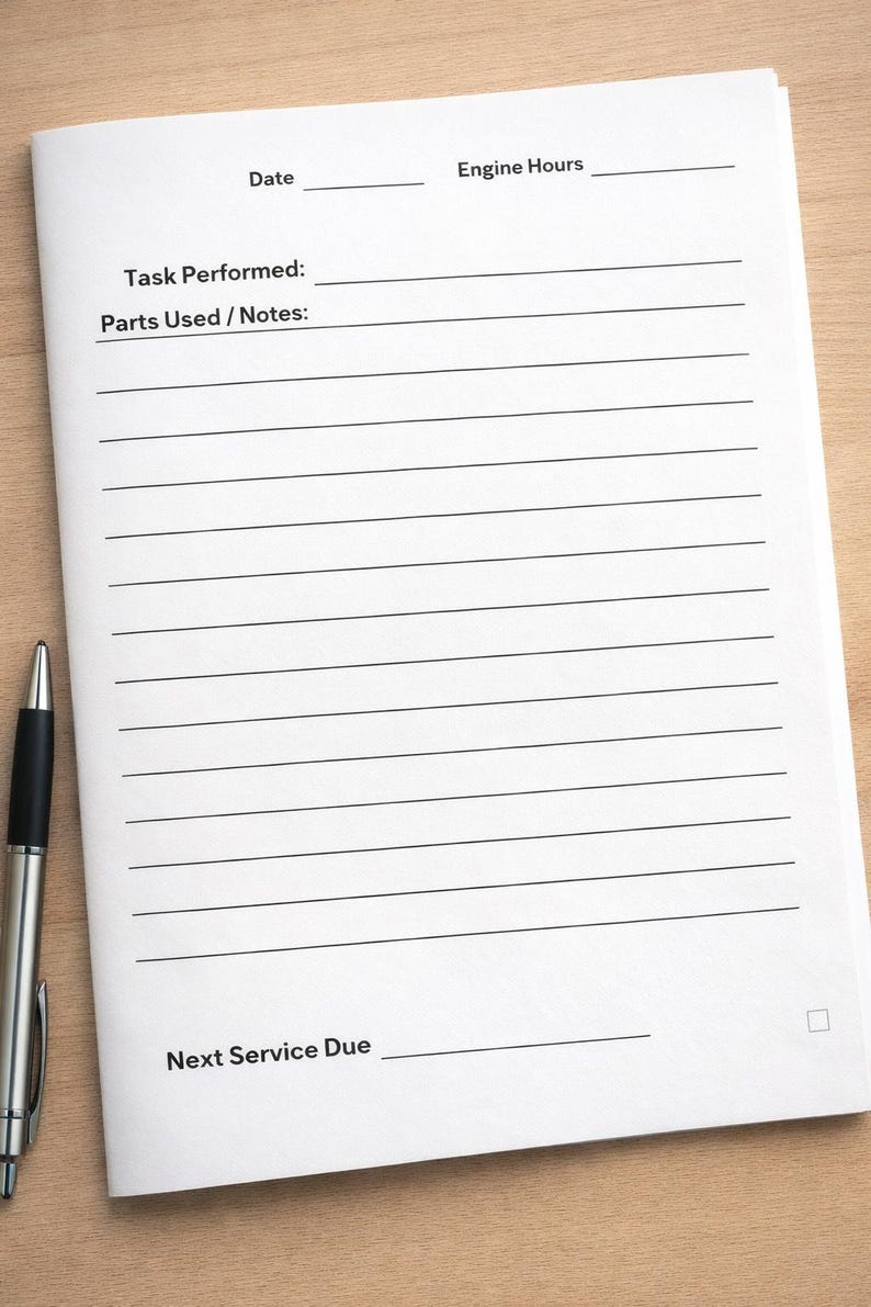 Bay Boat Maintenance Logbook Printable | Service Record With Engine ...