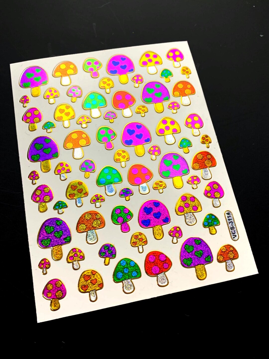 Vintage MAGIC MUSHROOM Rainbow Colorful Sticker Sheet | Foil | Holo ...