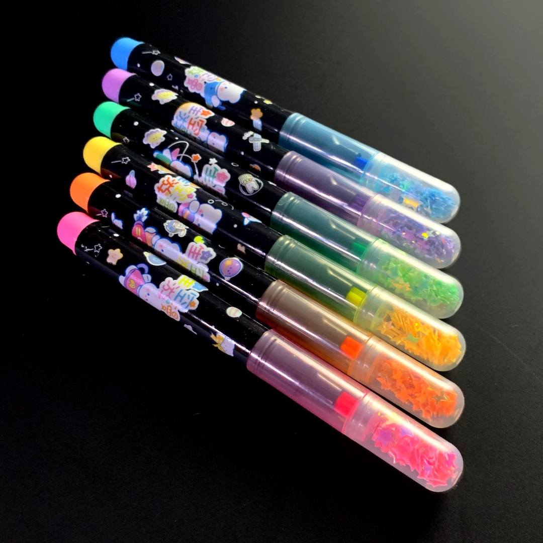 6 Pcs Kawaii HIGHLIGHTER PEN Set | Stationary | Fidget | Rainbow ...