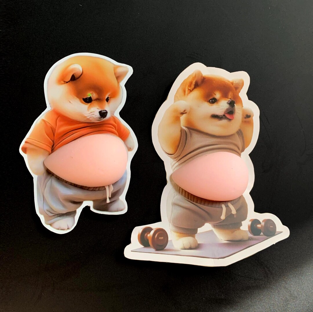 1 3D SHIBA Inu Dog SQUISHY TUMMY Sticker!!! | Satisfying | Sensory ...