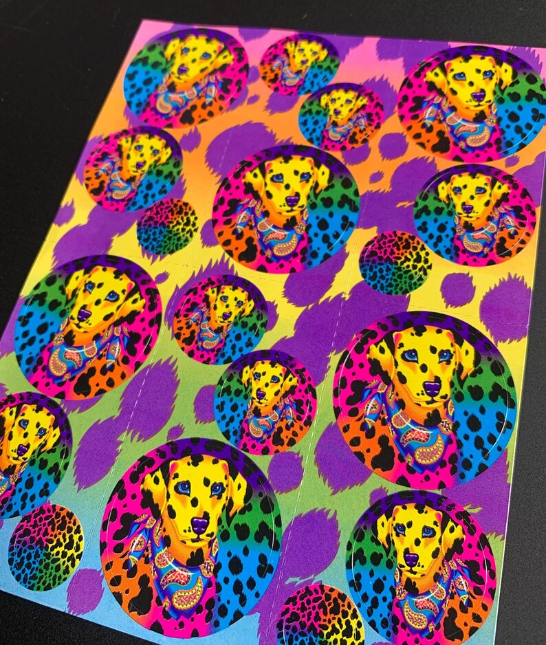 VINTAGE LISA FRANK Dalmatian Dog Sticker Sheet | Puppy | Psychedelic | Fantasy | Rainbow - Etsy