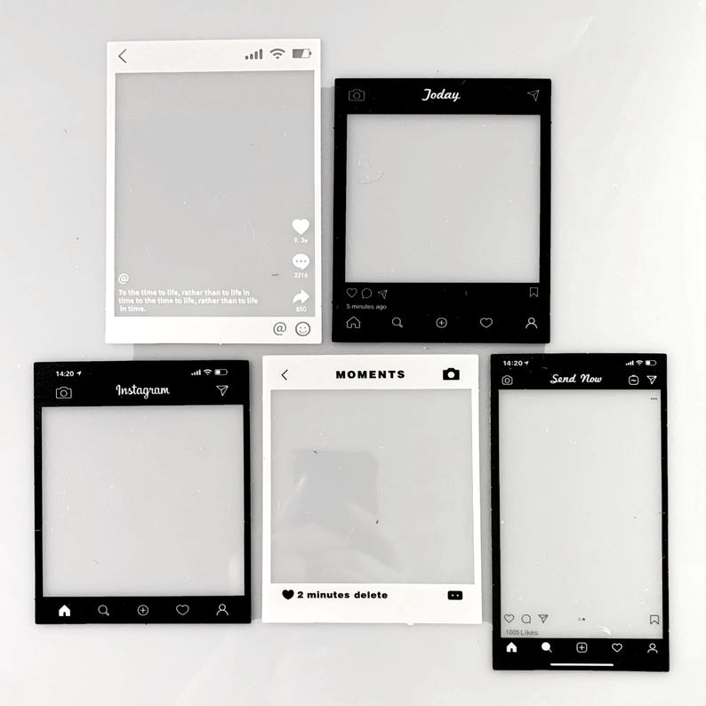 1 SOCIAL MEDIA Frame STICKER Decal | Collage Junk Journaling ...