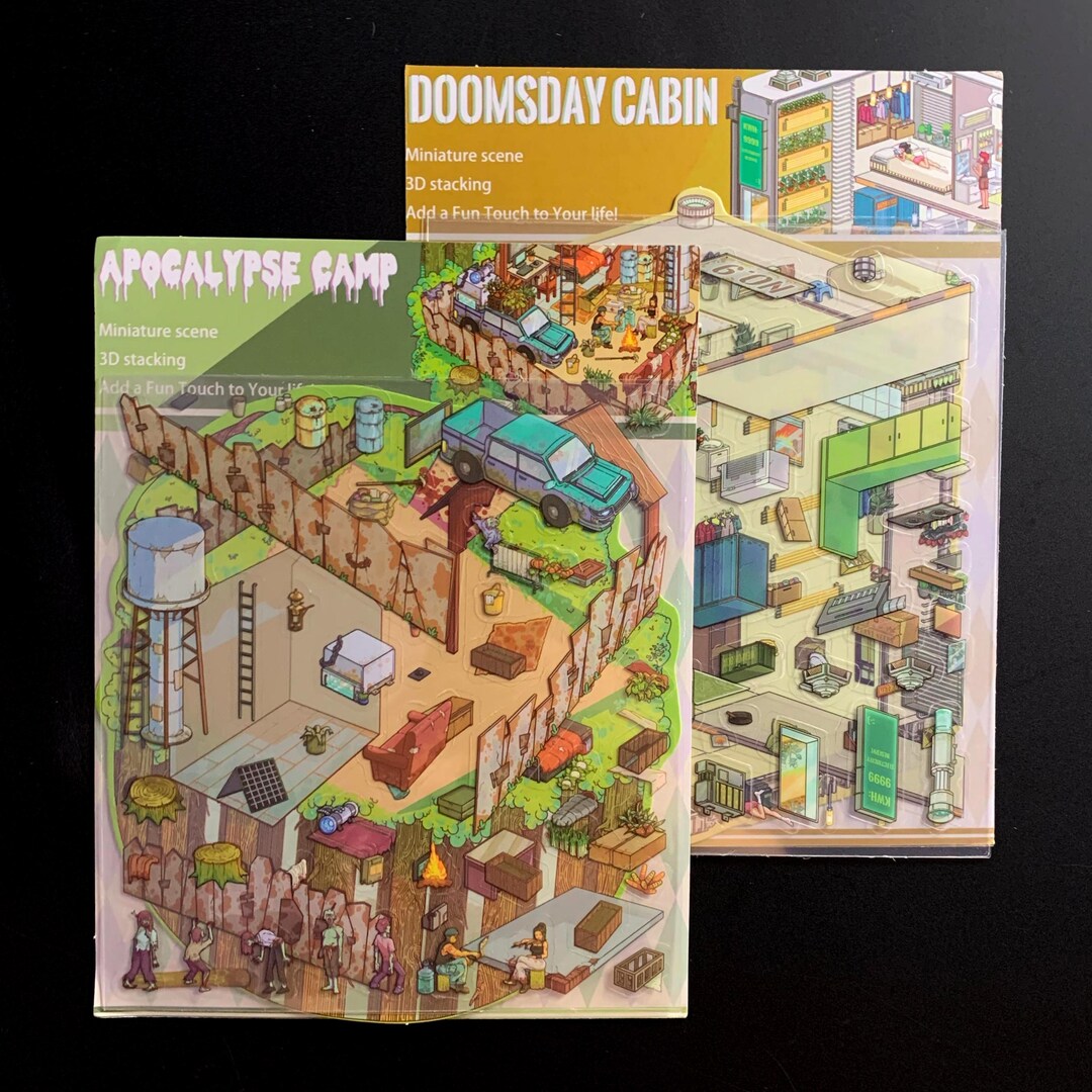 2 Pack Doomsday APOCALYPSE 3D Landscape Deco Scene STICKERS ...