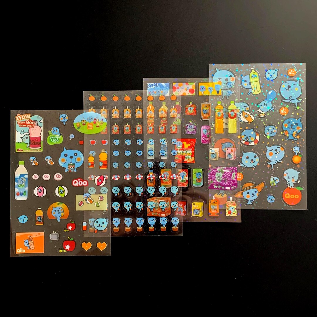 4 QOO STICKER I Japanese | Water Rain Drop | Food | Snacks | Stationary ...