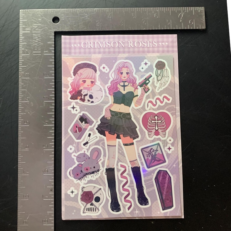 ANIME KPOP Kawaii STICKER | Crimson Rose | Japanese | Fashion | Dress ...
