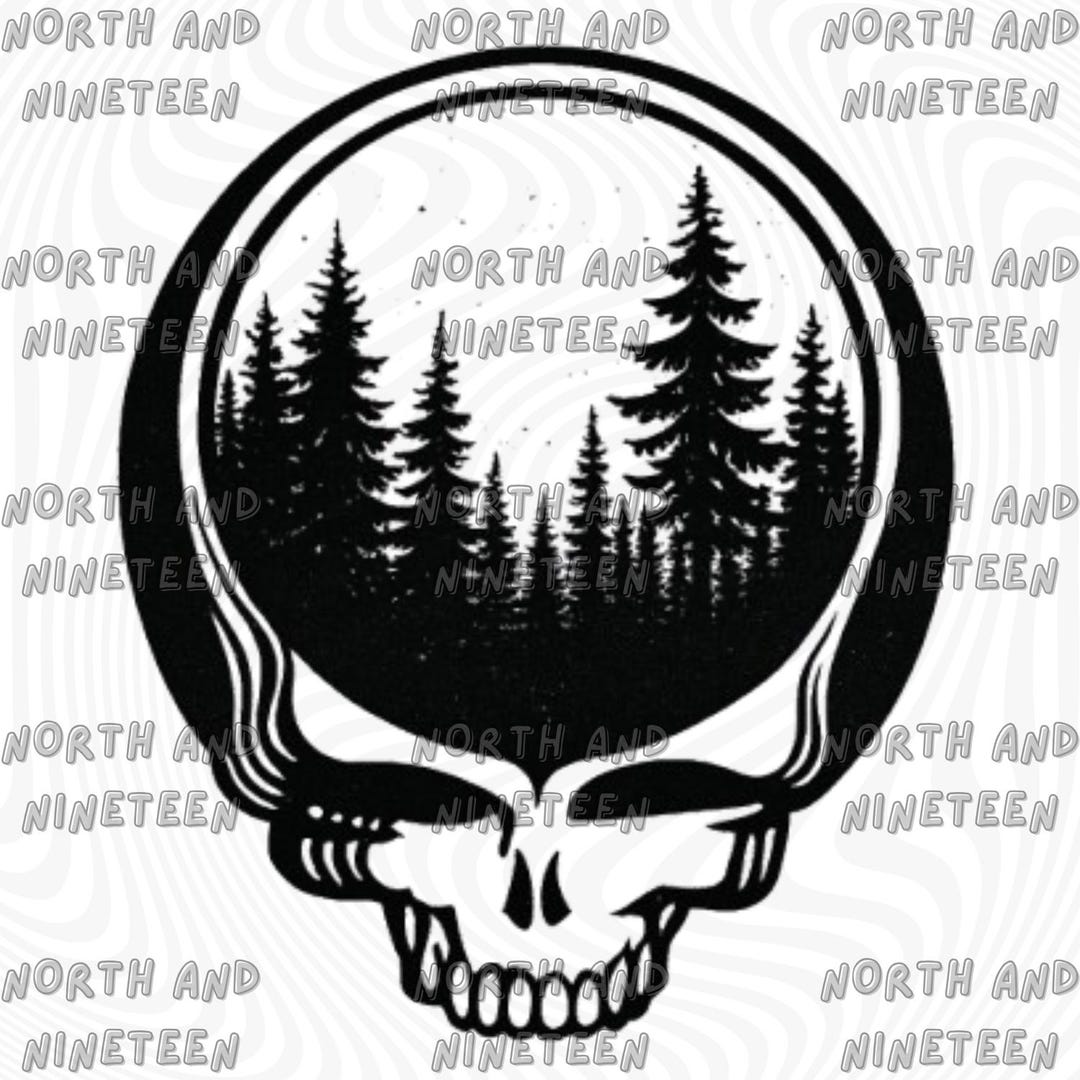 Forest Stealie Art | Grateful Dead Skull, Nature Scene (digital ...
