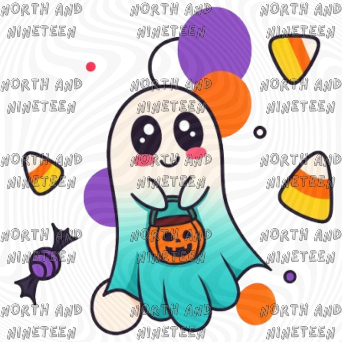 Kawaii Ghost Halloween Art: Handdrawn Digital Print (PNG, SVG, JPG) - Etsy