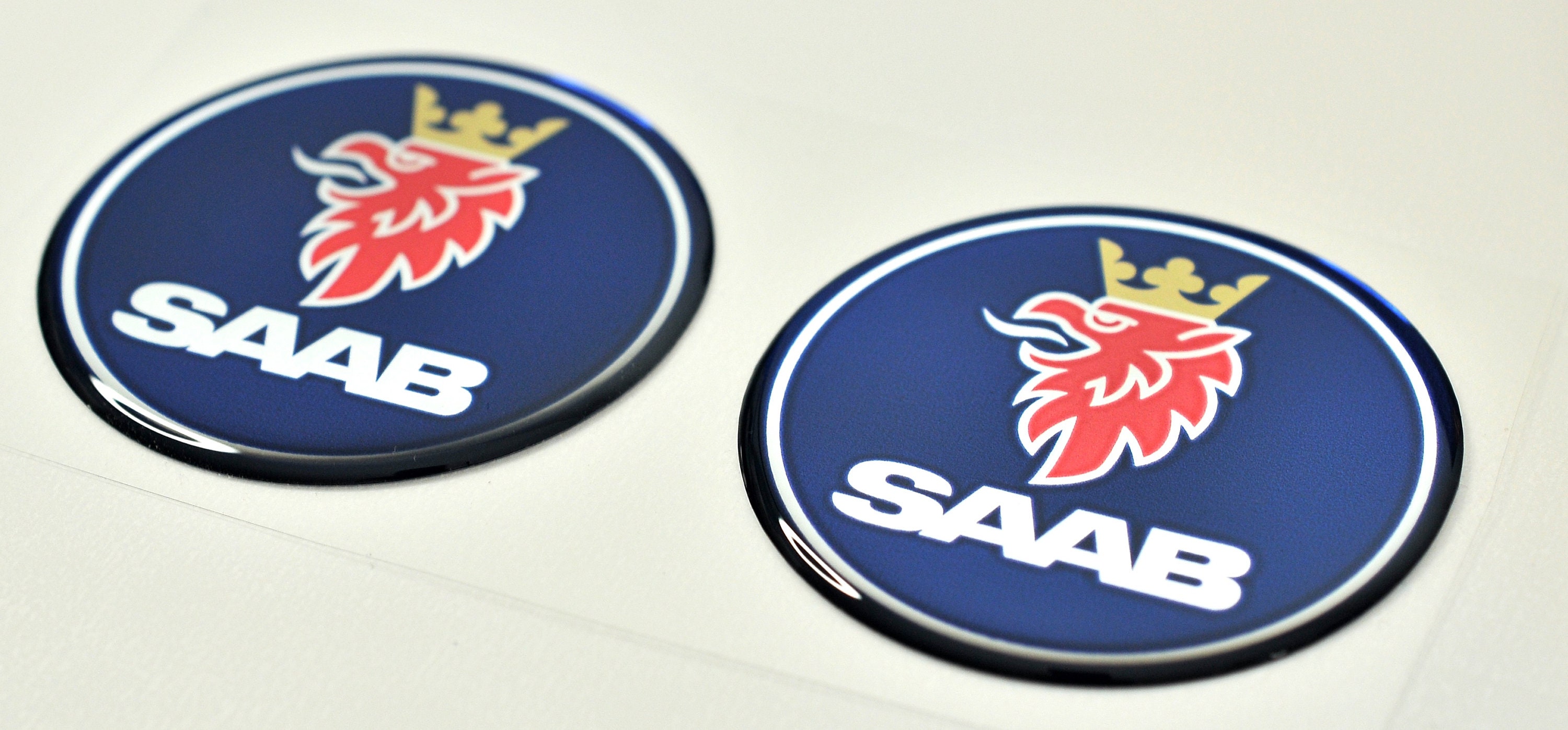2pcs x SAAB sticker dia 30 mm Domed 3D Decal logo | Etsy