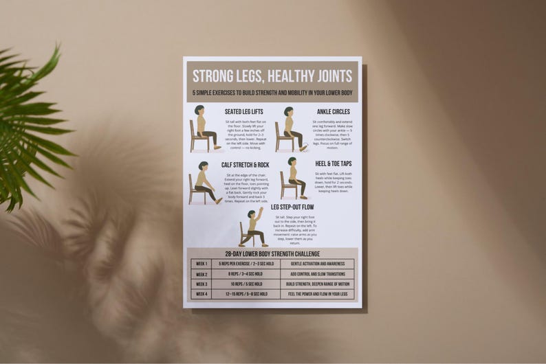 Seated Exercise Poster Bundle: Senior & Beginner Chair Workouts ...
