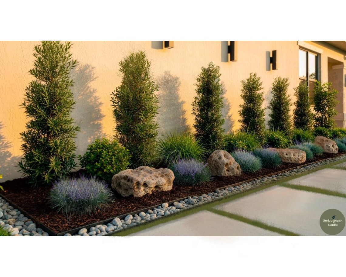 Florida Landscape Plan | Front Yard Foundation Garden | Modern ...