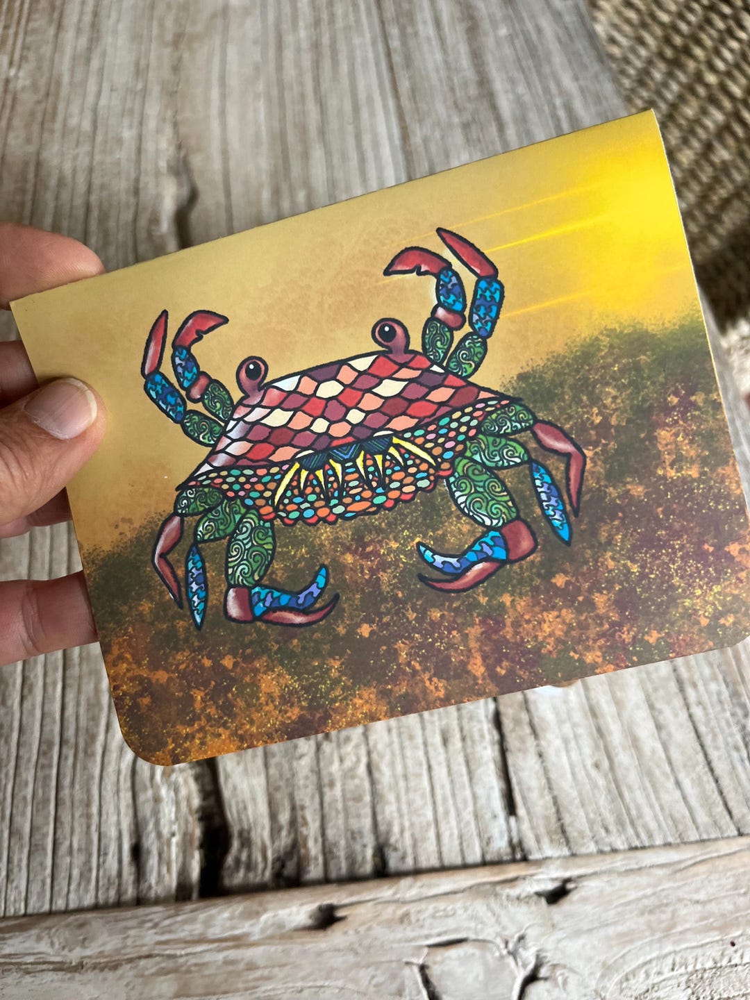 Sand Crab Notecards- Set of 6 -original Artwork - Etsy