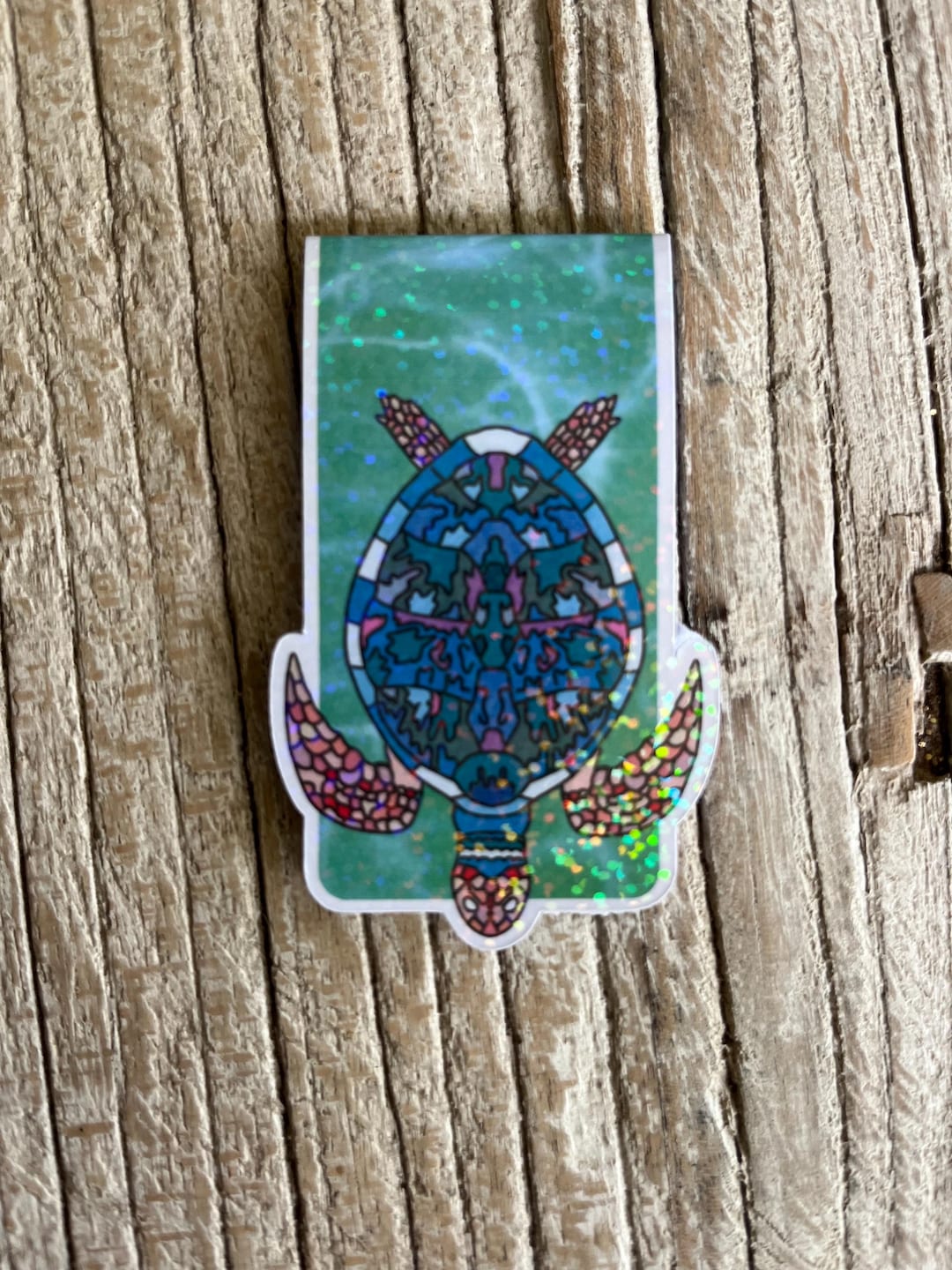 Swimming Sea Turtle Magnetic Bookmark With Holographic Laminate - Etsy