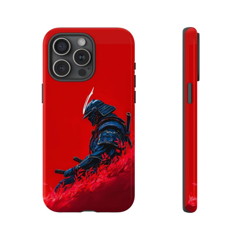 Buy Samurai Phone Case - Bold Red Design, Tough Cases for Gamers, Tech ...