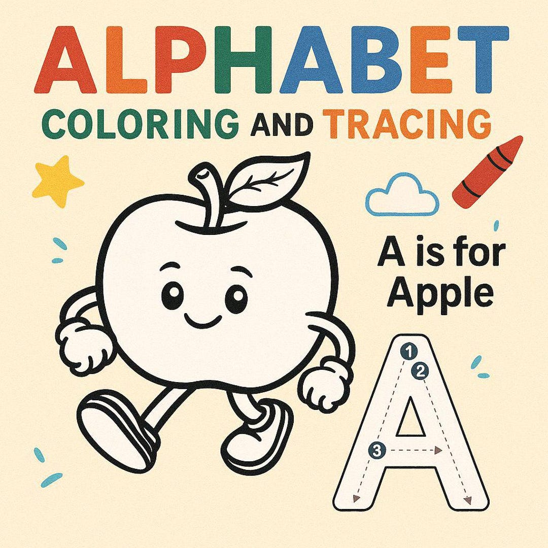 ABC Tracing Coloring Book for Kids – A to Z Handwriting Practice & Fun ...