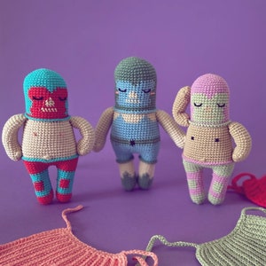 Rebecca the Fireball and Hurricane Manu Mexican Luchadores - Crochet ...